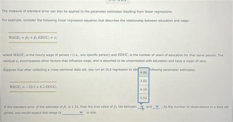 Answered The Measure Of Standard Error Can Also Be Applied To The