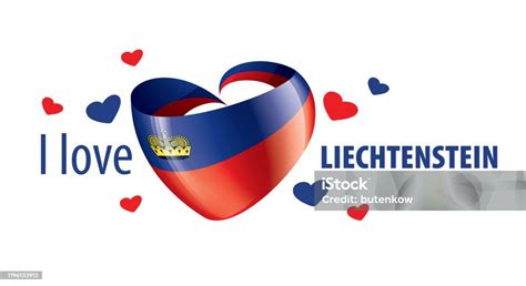 리히텐슈타인의 국기와 비문 나는 리히텐슈타인을 사랑해요 벡터 일러스트레이션 국가 관광명소에 대한 스톡 벡터 아트 및 기타 이미지 국가 관광명소 국기 기 Istock