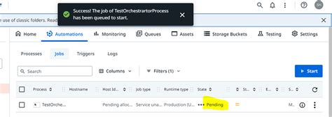 Orchestrator While Trying To Run The Bot From Orchestrator Status