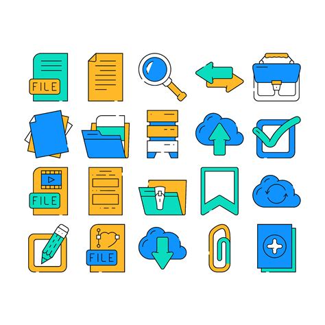 File Computer Digital Document Icons Set Vector Art At Vecteezy
