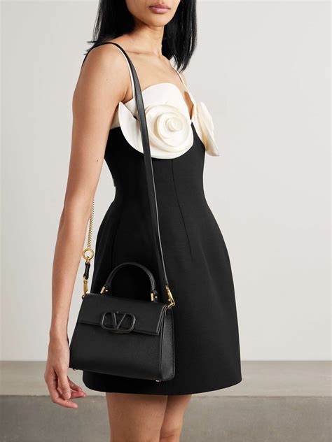 Valentino Garavani Vsling Small Textured Leather Shoulder Bag Leather