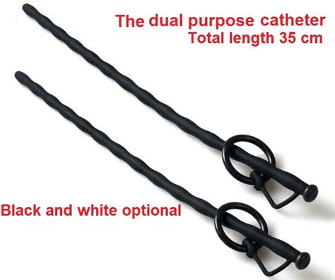 2018 Dual Purpose 35cm Male Soft Silicone Catheter Urethral Sounding