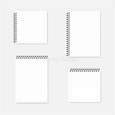 A4 And Square Side And Top Spiral Dot Grid Notebook Mockup Set Stock