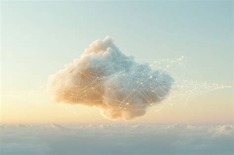 A Conceptual Depiction Of A Data Cloud With Delicate Lines Extending Outward Symbolizing