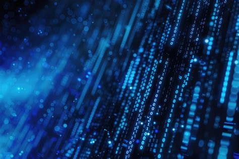 Premium Photo Technology Abstract Blue Background Blue Binary Code