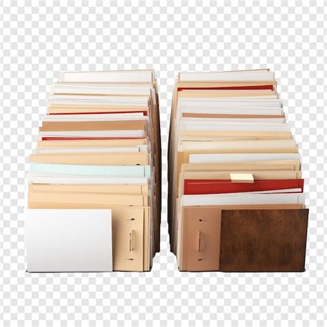 Premium PSD Papers Organized In Separate Folders Isolated On Transparent Background