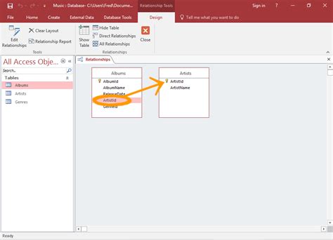 get quick idea on how to create edit and delete ms access relationships