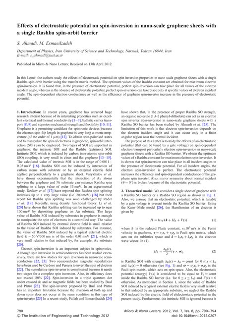 Pdf Spin Dependent Electron Transport In Graphene Junctions In The Presence Of Rashba Spin