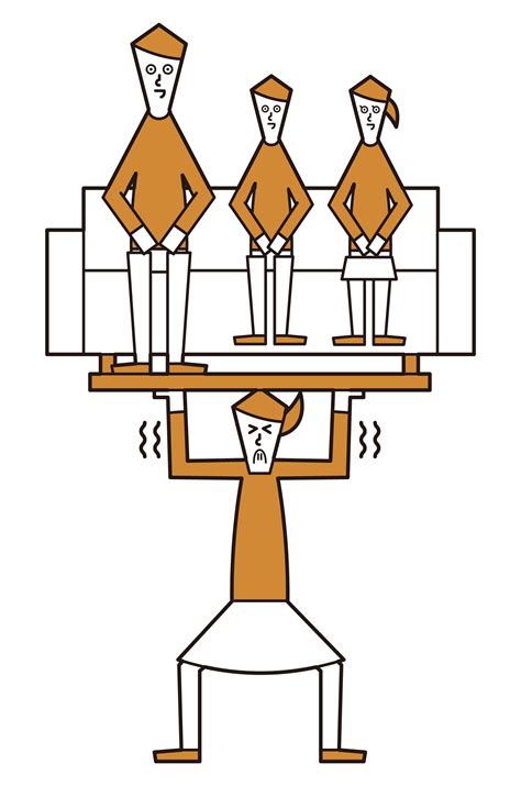 가족을 지원하는 여성의 일러스트레이션 무료 일러스트 소재집 Kukukeke