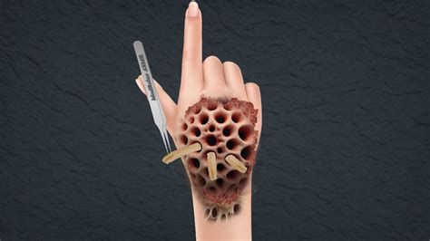 asmr animation treatment from infected hand deep cleaning animation