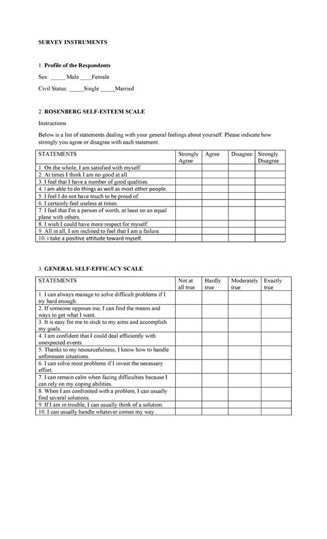 Survey Instruments Survey Instruments Profile Of The Respondents Sex