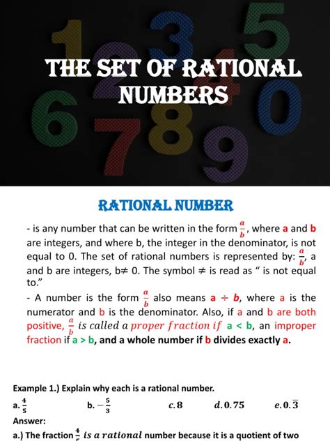 Rational Numbers Properties Representations And Ordering Of Rational Numbers Pdf Numbers