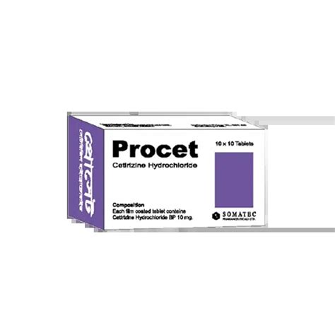 Procet 10 Mg Tablet Somatec Pharmaceuticals Ltd Osudpotro