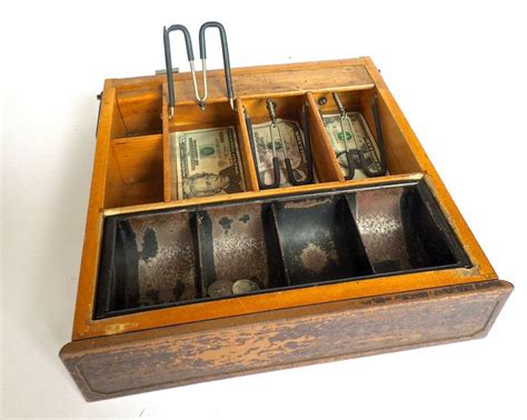 Vintage Cash Drawer With Metal Coin Compartment