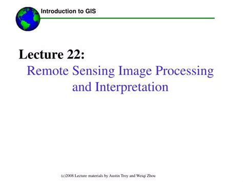 ppt lecture 22 remote sensing image processing and interpretation