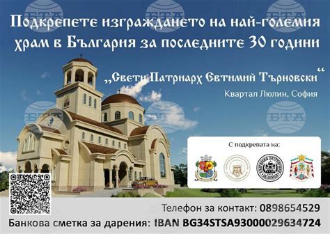 С празничен водосвет при новостроящия се храм Св патриарх Евтимий в София ще бъде почетена