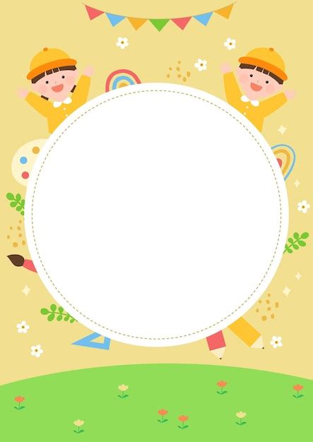 어린이의 평면 벡터 일러스트 레이 션 프리미엄 벡터