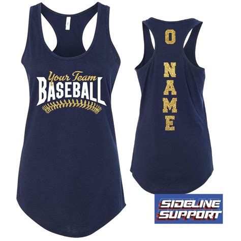 Baseball Team Custom Personalized Glitter Design Fitted Womens