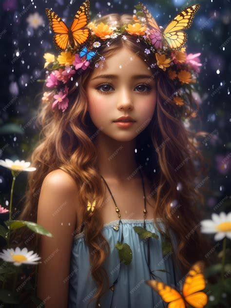 Premium Photo Young Girl In Mystical Magical Forest