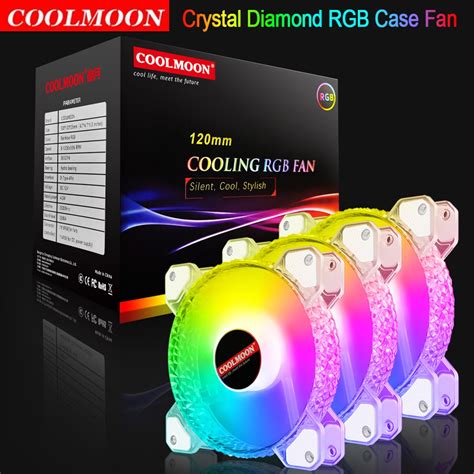 Coolmoon Diamond RGB Fan Cooling Cm Cooler PC Computer Case Fans PWM PIN Adjustable Silent
