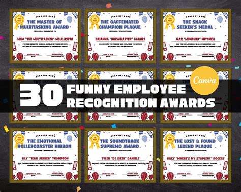 30 Funny Employee Recognition Awards Funny Office Certificate
