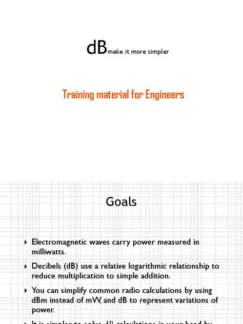 Db Make It More Simpler Pdf Decibel Logarithm