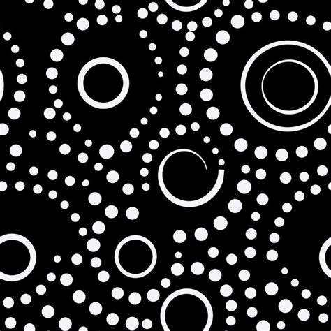 Premium Vector Geometric Abstract Art With White Circles On Black Background Seamless Pattern