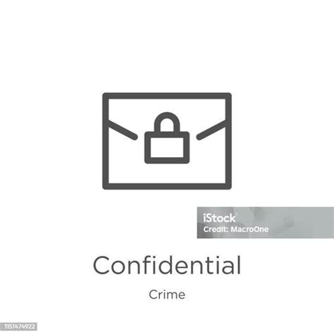 범죄 수집에서 기밀 아이콘 벡터입니다 얇은 라인 기밀 개요 아이콘 벡터 일러스트 레이 션입니다 웹 사이트 디자인 및 모바일 앱 개발을 위한 개요 얇은 라인 기밀 아이콘 0