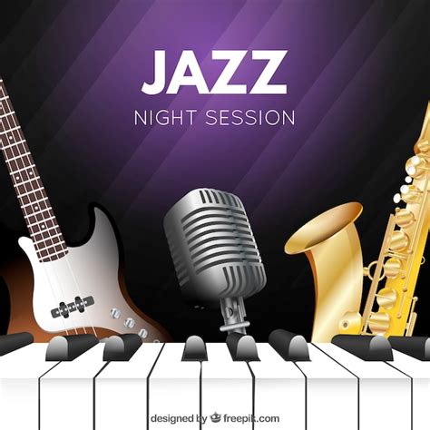Free Vector Background Of Jazz Musical Instruments