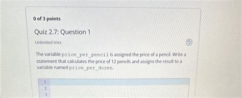 Solved Quiz 27 Question 1 Unlimited Tries The Variable