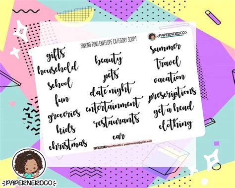 Sinking Fund Category Scripts Mono Color Artofit