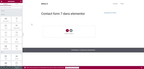 tutoriel ajoutons un formulaire contact form 7 dans elementor
