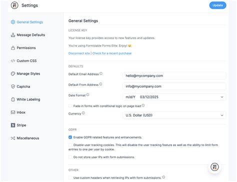 Global Settings Overview Formidable Forms
