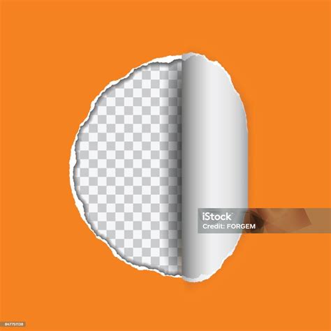 투명 한 배경 흰색 배경 텍스트 삽입에 적합에 고립 된 찢어진된 오렌지 종이의 벡터 일러스트 레이 션 잘려지거나 찢어진 종이에 대한 스톡 벡터 아트 및 기타 이미지 Istock
