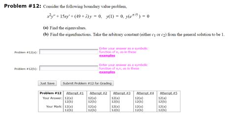 Solved Problem 12 Consider The Following Boundary Value
