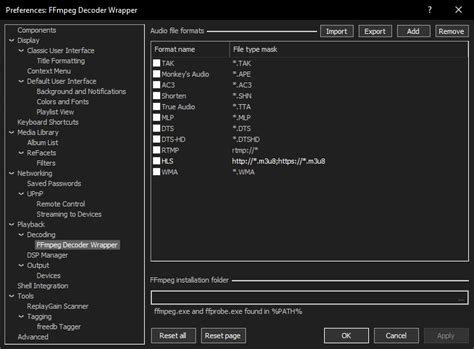 Foobar2000 Components Repository Ffmpeg Decoder Wrapper