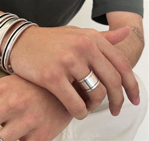 Silver Wide Ring• Mens Band Ring• Silver Cuff Ring• Unisex Ring