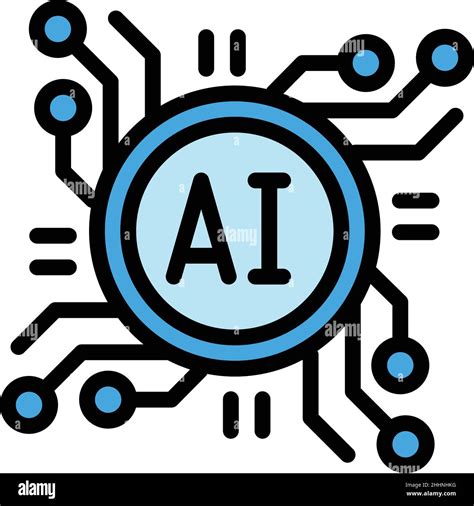 Digital Ai Icon Outline Vector Artificial Brain Network Machine Stock Vector Image And Art Alamy