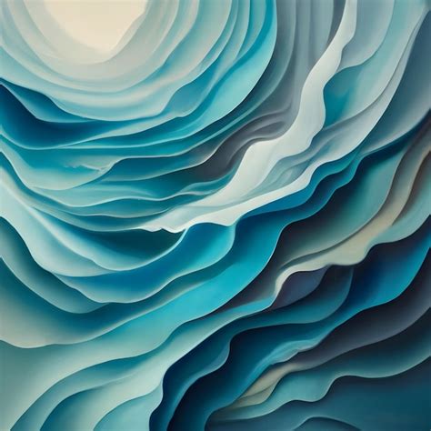 Premium Ai Image Abstract Multiple Layers Of Turquoise Blue And Grey