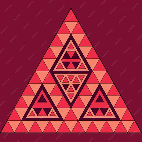 Geometric Triangle Pattern Sierpinski Triangle Fractal Abstract Vector Background Premium Ai