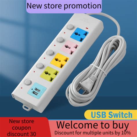 Zeus Multi Function Socket Extension Outlet With Power Socket AND USB Ports Meters Usb