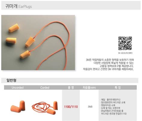 3m 3m 1100 1110 이어 플러그 귀마개 Ear Plugs 주식회사 대성오토