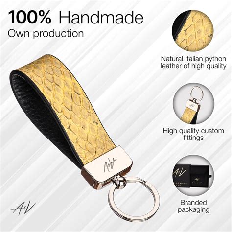 Handmade Python Leather Keychain Luxury T Etsy