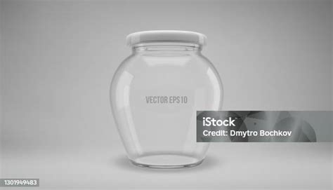 뚜껑이 있는 유리 잼 항아리 흰색 뚜껑이 있는 투명한 항아리 사실적인 3d 일러스트레이션 벡터 0명에 대한 스톡 벡터 아트 및 기타 이미지 Istock