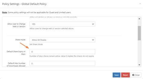 Specify Sharing Expiration Filecloud Docs Server