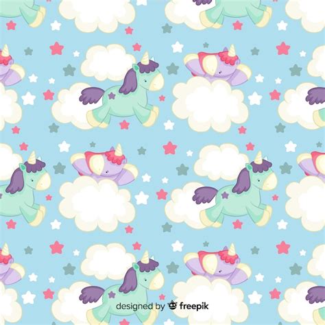 Premium Vector Hand Drawn Style Unicorn Pattern