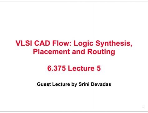 Vlsi Cad Flow Logic Synthesis Placement And Routing 6375