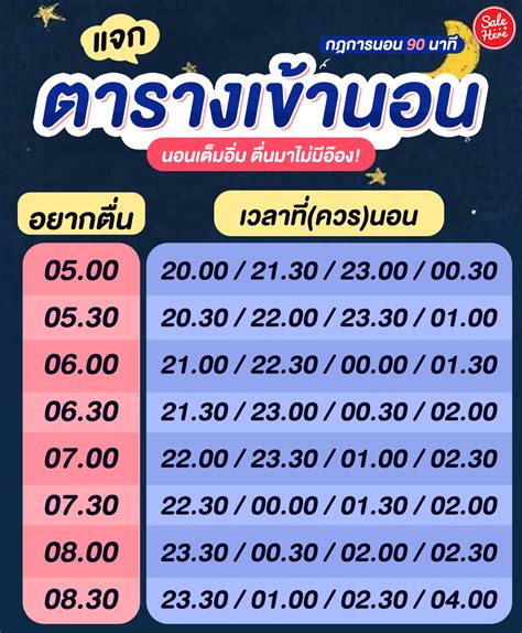 Sale Here 📣 แจกตารางเข้านอน ตื่นนอนยังไงให้ไม่อ๊อง 🥱