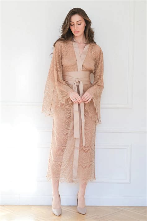 Nude Sheer Dressing Gown Identity Lingerie