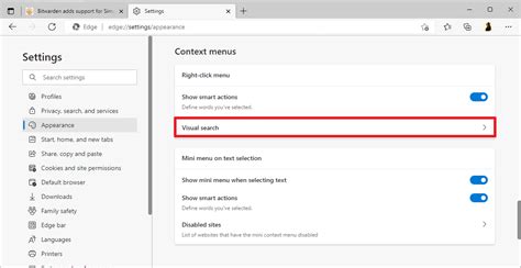 how to disable the visual search icon in microsoft edge ghacks tech news